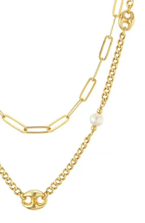 ATHRA LUXE Cultured Pearl Double Chain Necklace
