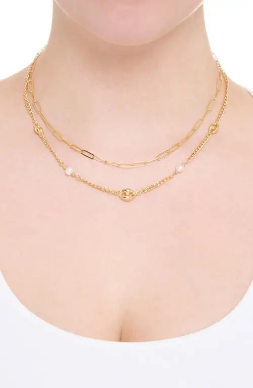 ATHRA LUXE Cultured Pearl Double Chain Necklace