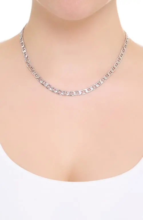 ATHRA LUXE Anchor Chain Choker Necklace - Silver