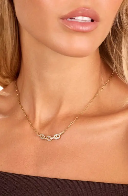ATHRA LUXE Cubic Zirconia Mariner Link Necklace