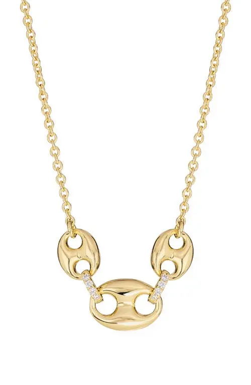 ATHRA LUXE Pavé Bold Mariner Chain Necklace - Gold