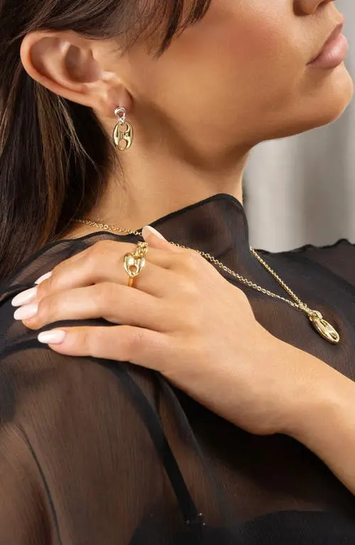 ATHRA LUXE Horsebit Drop Earrings - Silver