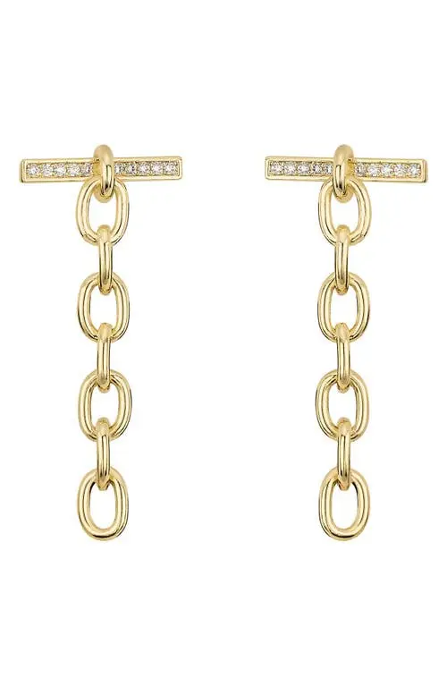 ATHRA LUXE Pavé Toggle Drop Earrings - Gold