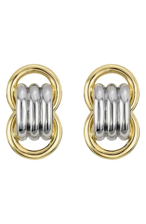ATHRA LUXE Double Circle Drop Earrings - Silver