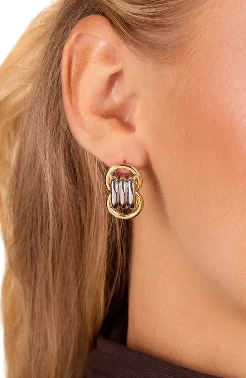 ATHRA LUXE Double Circle Drop Earrings