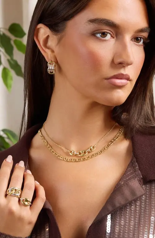 ATHRA LUXE Double Circle Drop Earrings