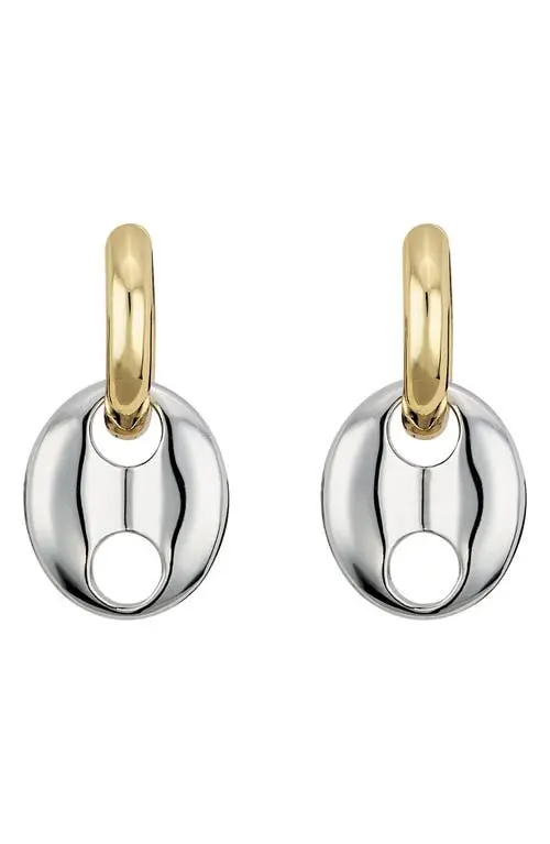 ATHRA LUXE Two-tone Mariner Hoop Earrings - Silver