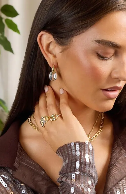 ATHRA LUXE Two-tone Mariner Hoop Earrings