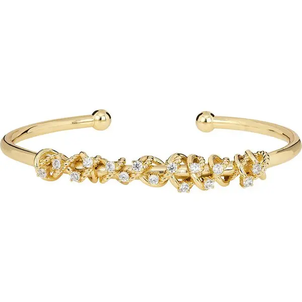 ATHRA LUXE Cubic Zirconia Cuff - Gold