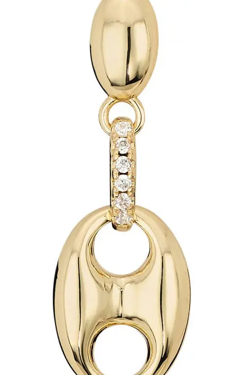 ATHRA LUXE Puffy Mariner Cubic Zirconia Drop Earrings - Gold