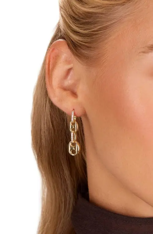 ATHRA LUXE Pavé Mariner Link Drop Earrings