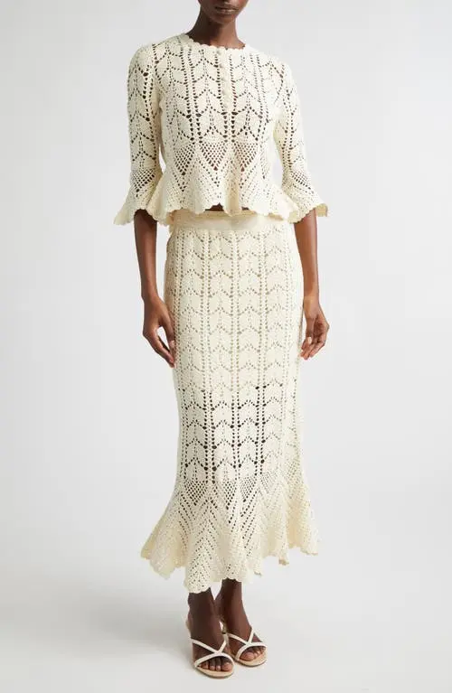 Zimmermann Awaken Crochet Midi Skirt