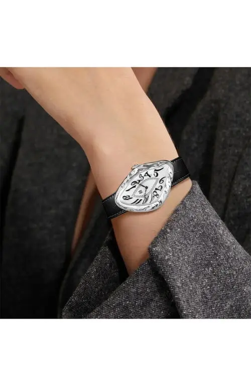 PASCAL Paradoxe Lab Grown Diamond Leather Strap Watch - Moonlight