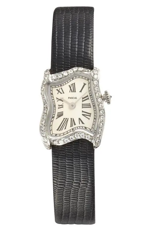 PASCAL Mirage Lab Grown Diamond Leather Strap Watch - Classic