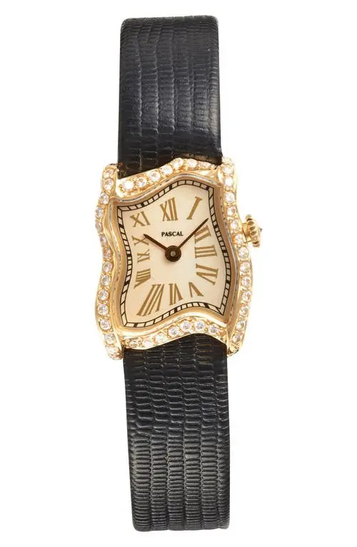 PASCAL Mirage Lab Grown Diamond Leather Strap Watch - Master