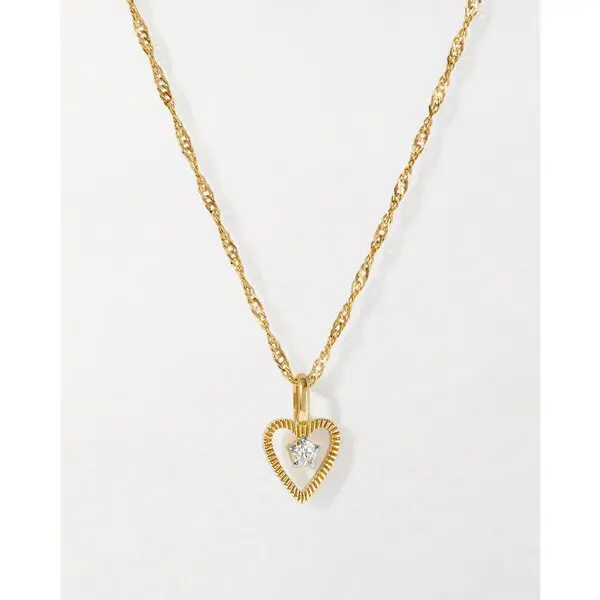 EDGE OF EMBER Diamond Pendant Necklace - Heart