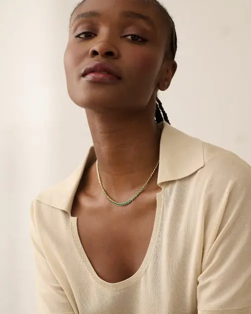 EDGE OF EMBER Serena Tennis Necklace - Green