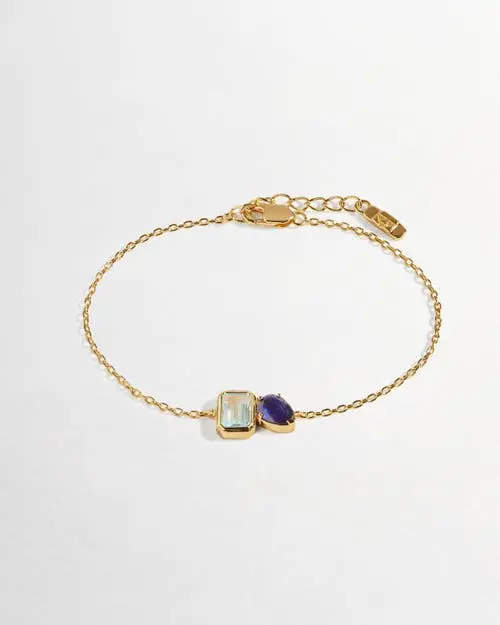EDGE OF EMBER Toi Et Moi Bracelet - Blue Gemstone