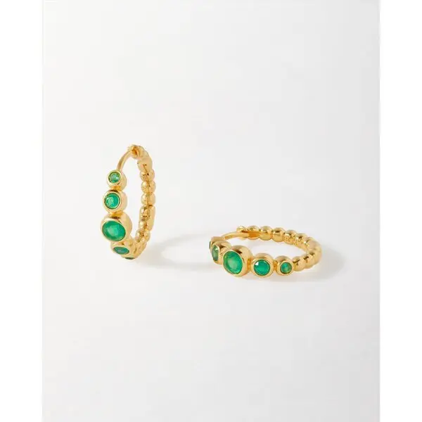 EDGE OF EMBER Serena Hoop Earrings - Green Onyx