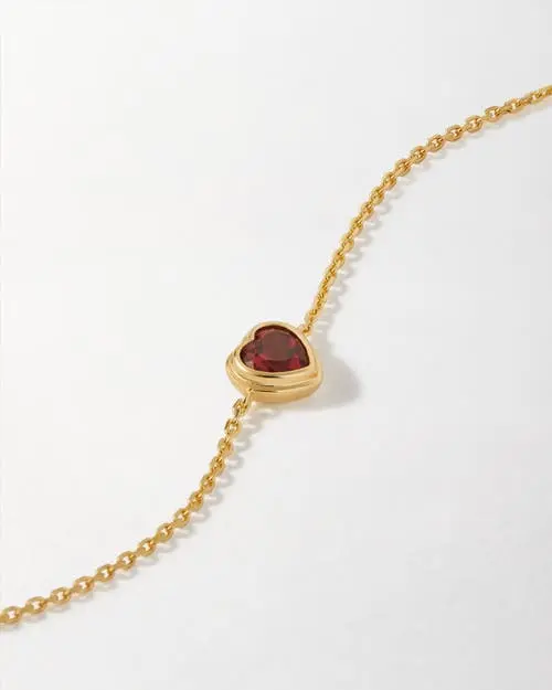 EDGE OF EMBER Heart Shape Garnet Gemstone Bracelet