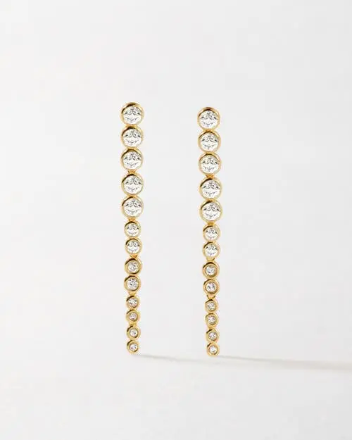 EDGE OF EMBER Serena Tennis Drop Earrings - White