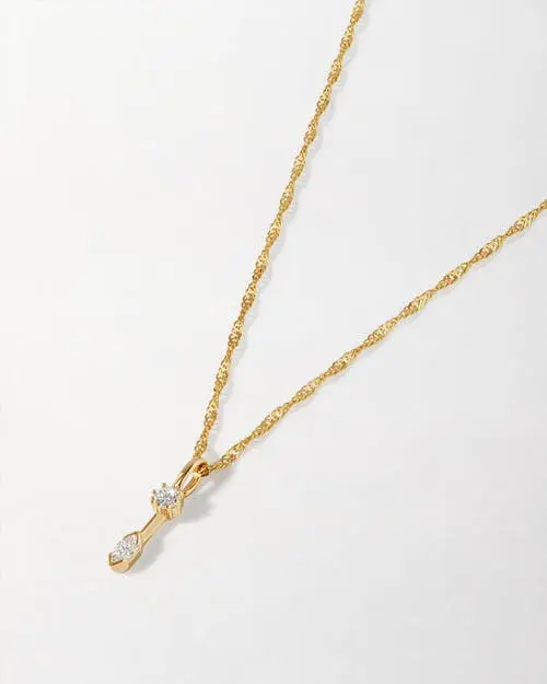 EDGE OF EMBER Solitaire Diamond Pendant Necklace