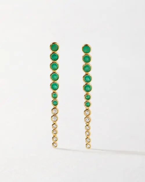 EDGE OF EMBER Serena Tennis Drop Earrings - Green