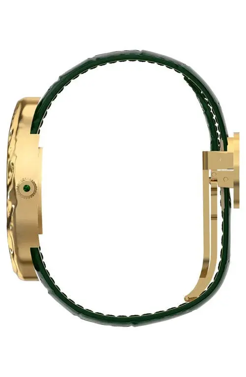 PASCAL Paradoxe Lab Grown Diamond Leather Strap Watch - Emerald Treasury