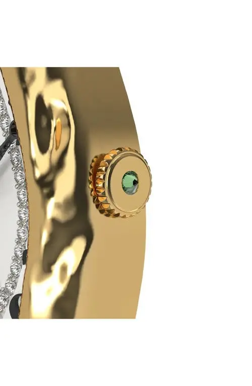 PASCAL Paradoxe Lab Grown Diamond Leather Strap Watch - Emerald Treasury