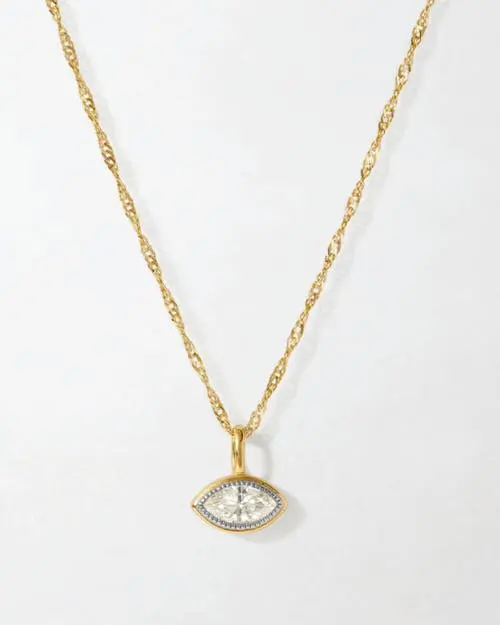 EDGE OF EMBER Diamond Pendant Necklace - Marquise