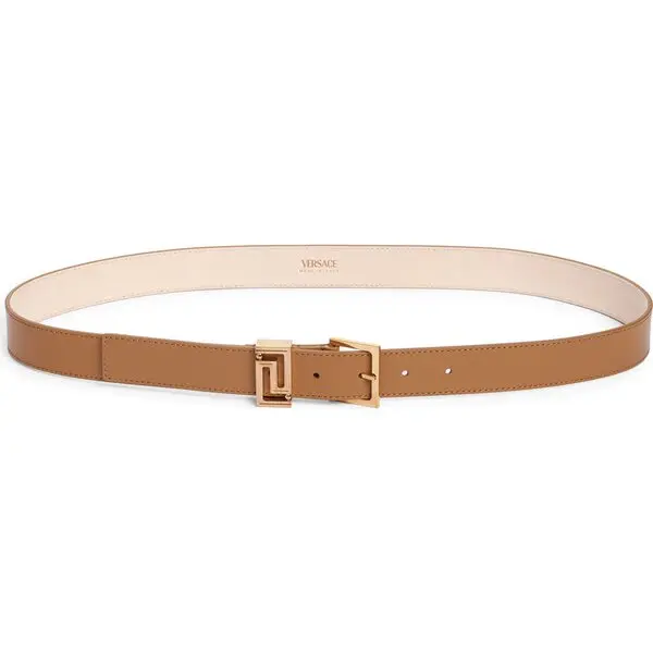 Versace Greca Goddess Leather Belt - Fudge-versace Gold