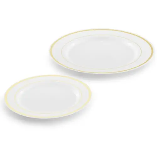 ELAMA 600 Piece Disposable Plastic Dinnerware Party Set