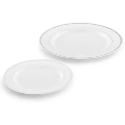 ELAMA 600 Piece Disposable Plastic Dinnerware Party Set