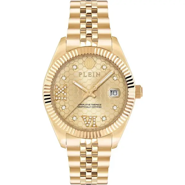 Philipp Plein Date Superlative Bracelet Watch - Ip Yellow Gold