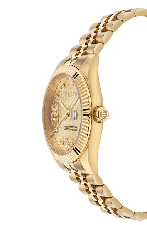 Philipp Plein Date Superlative Bracelet Watch - Ip Yellow Gold