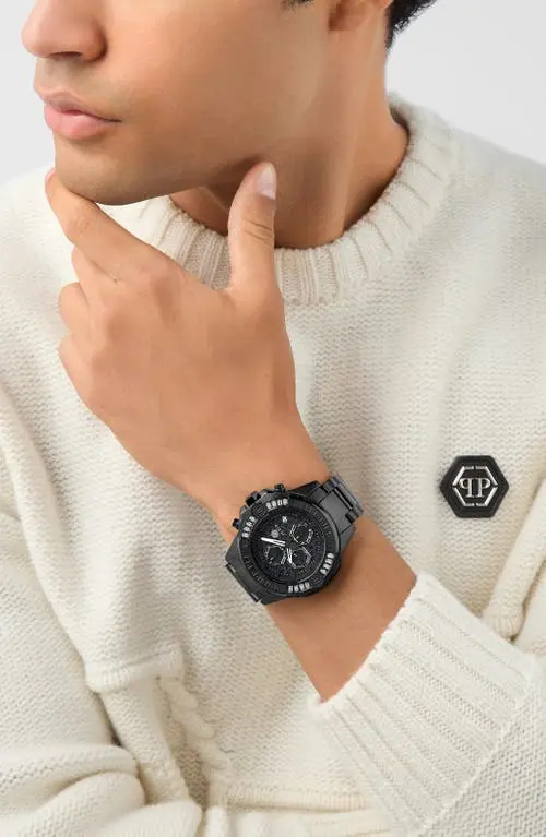 Philipp Plein The $kull Chronograph Bracelet Watch - Ip Black