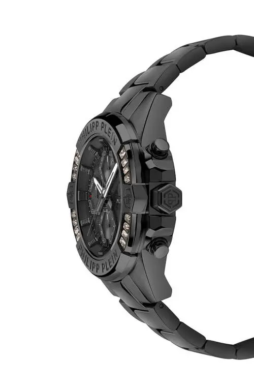 Philipp Plein The $kull Chronograph Bracelet Watch - Ip Black