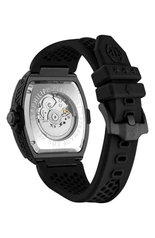 Philipp Plein The $keleton Frosted Strap Watch - Ip Black