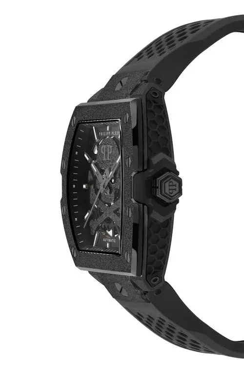 Philipp Plein The $keleton Frosted Strap Watch - Ip Black