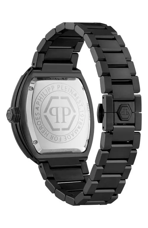 Philipp Plein The Hexagon Phantom Crystal Bezel Bracelet Watch - Ip Black
