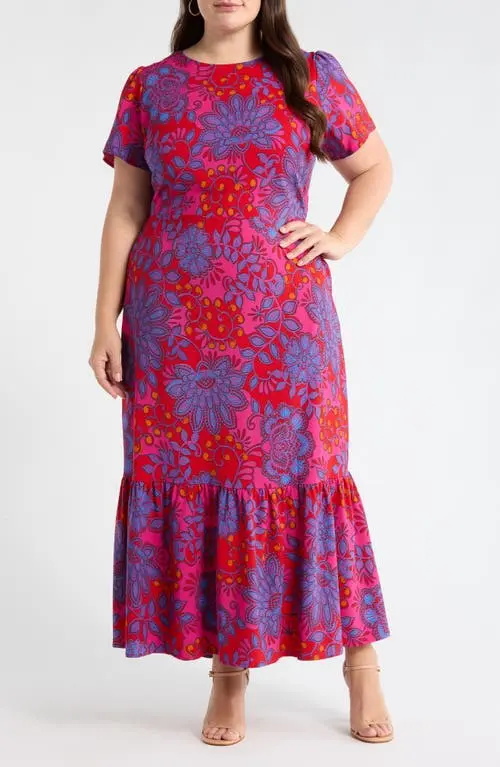 SUGARLIPS Floral Ruffle Maxi Dress