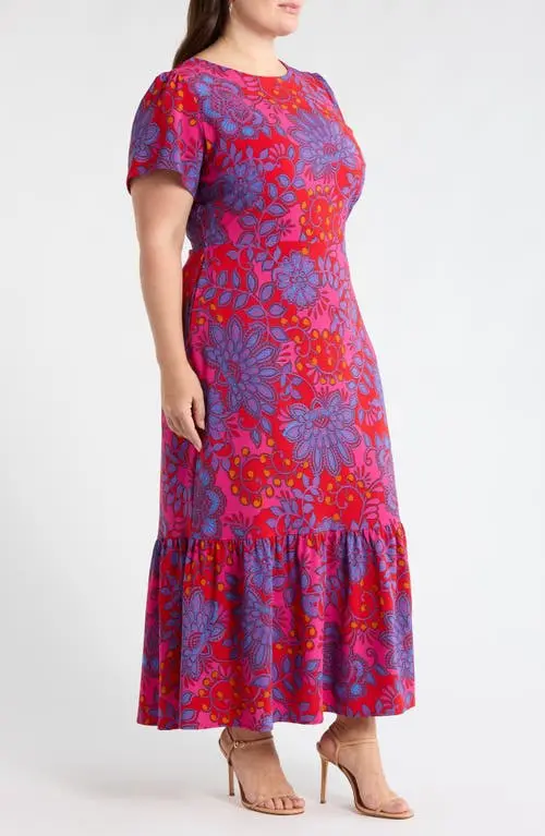 SUGARLIPS Floral Ruffle Maxi Dress