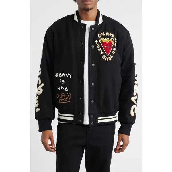 VIC GARCIA WORLD Melton Wool Blend Bomber Jacket