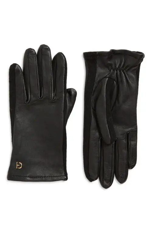 Cole Haan Mixed Media Gloves - Caviar