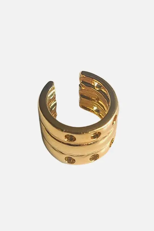 DANIELA MILLAN JEWELRY Sculptural Polished Ear Cuff In 18k -plated Brass