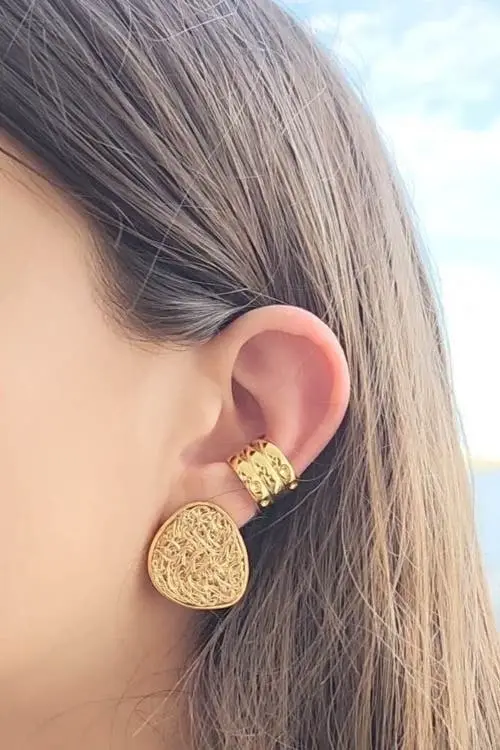 DANIELA MILLAN JEWELRY Sculptural Polished Ear Cuff In 18k -plated Brass