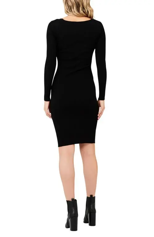 RIPE MATERNITY Sadie Long Sleeve Cross Front Ribbed Maternity Dress