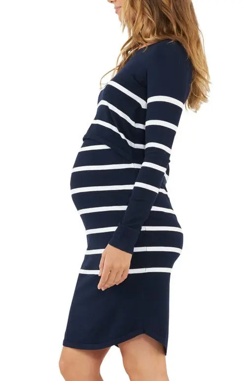 RIPE MATERNITY Valerie Stripe Long Sleeve Tunic Maternity Sweater Dress