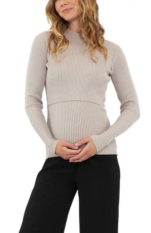RIPE MATERNITY Lift Up Nursing Knit Top - Stone