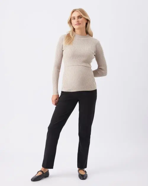 RIPE MATERNITY Lift Up Nursing Knit Top - Stone